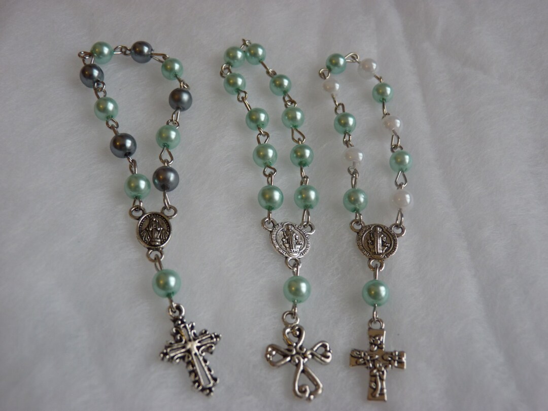 Mini Rosaries package of 20 AQUA/MINTY COLOUR - Etsy