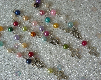 Mini Rosaries package of 20 AQUA/MINTY COLOUR | Etsy