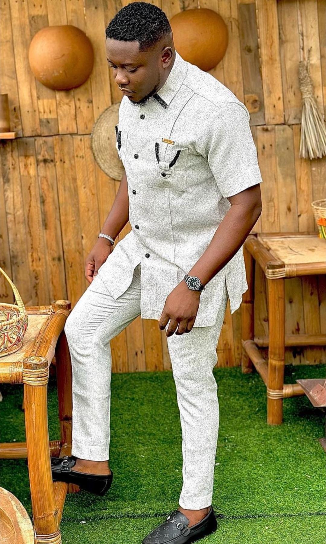 Handmade African Men's Suit: Traditional Wedding Groom Attire - Etsy