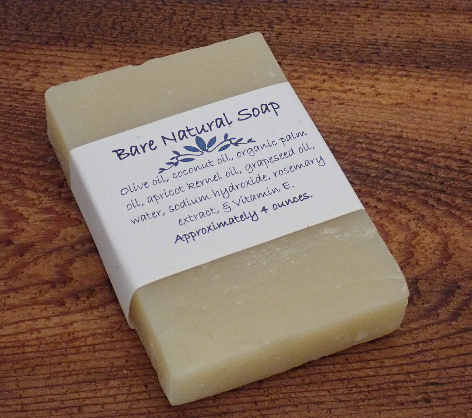 Bare Natural Unscented Cold Process Soap, 4 Ounce Bar - Etsy