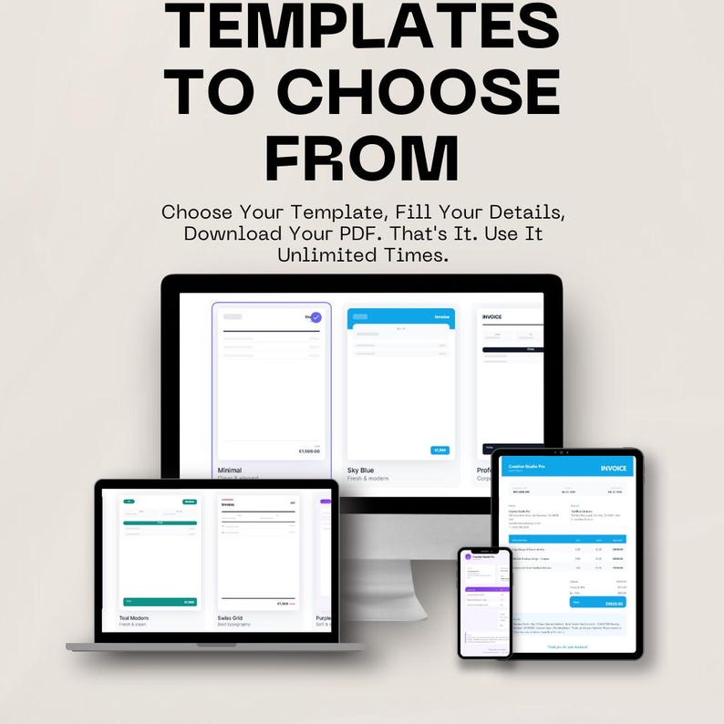 Invoice & Quote Generator | Professional Templates (PDF Download) - Etsy