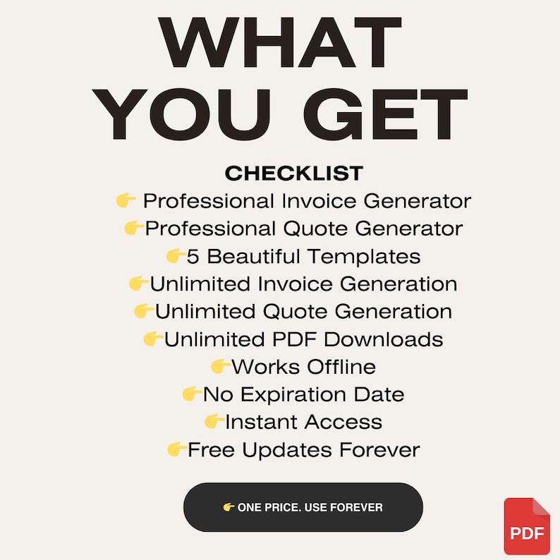 Invoice & Quote Generator | Professional Templates (PDF Download) - Etsy