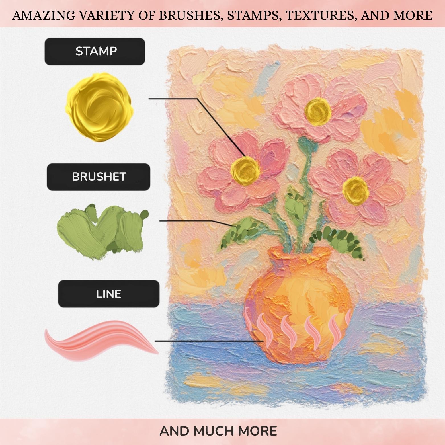 Ultra-realistic Impasto Brushes for Procreate – 250+ Stamps, Brushes ...