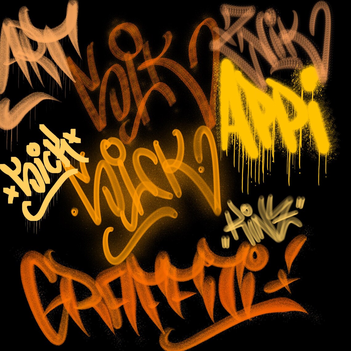 Graffiti Procreate Brushes Set | Urban Spray Paint and Drip Brushes ...