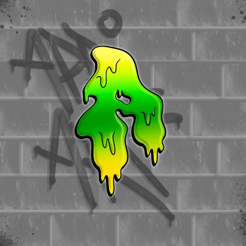 Graffiti Alphabet Clipart – Green Slime Letters A–Z PNG, Urban Street ...