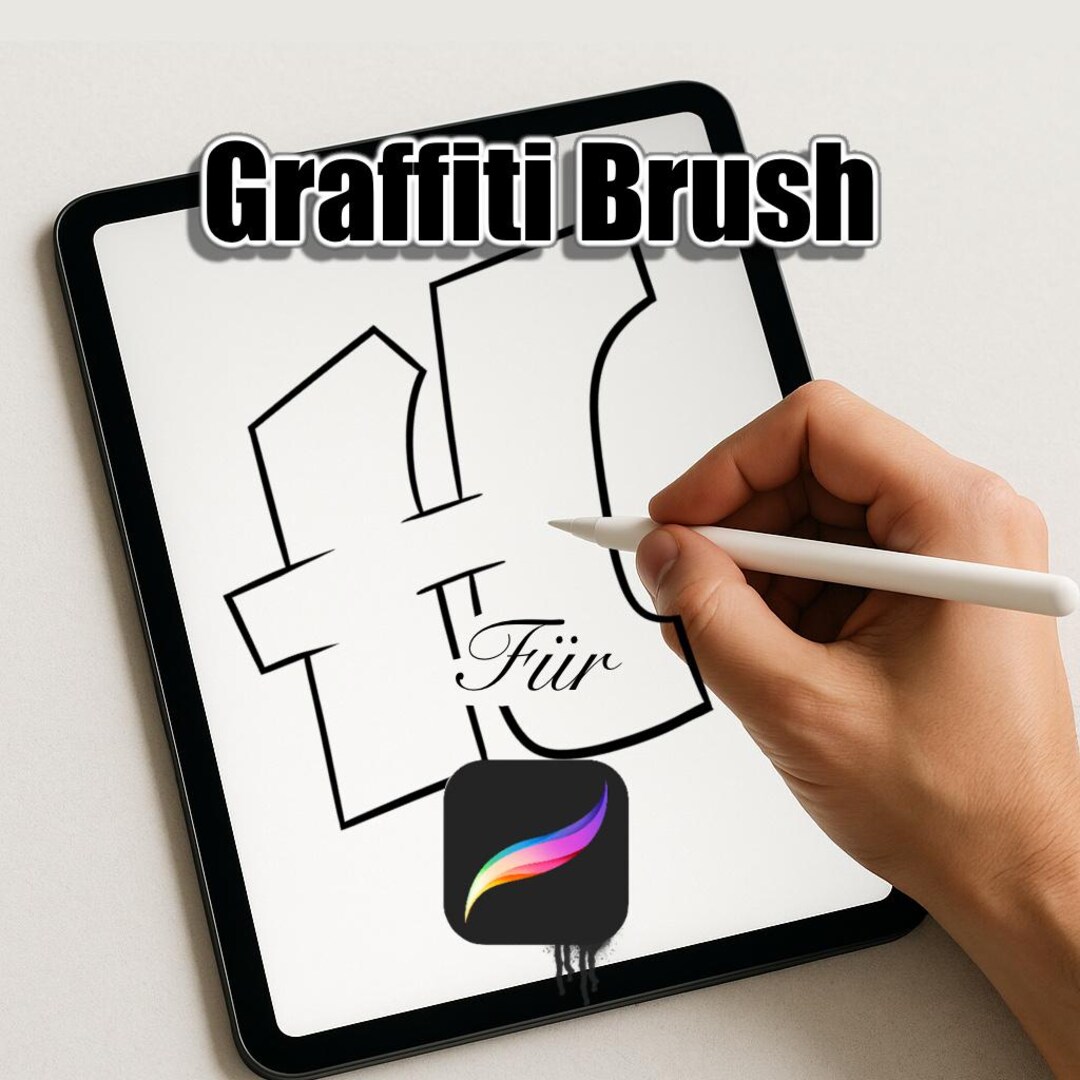 Straight Letter Graffiti Alphabet Procreate Brushes | 26 Letter Stamp ...
