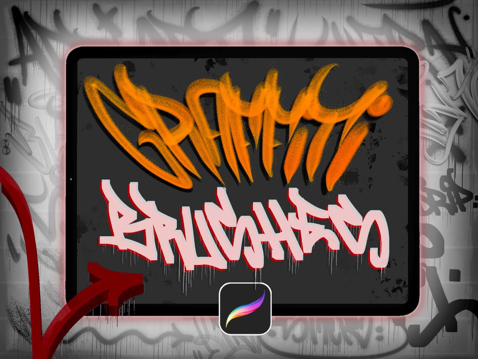 Graffiti Procreate Brushes Set | Urban Spray Paint and Drip Brushes ...