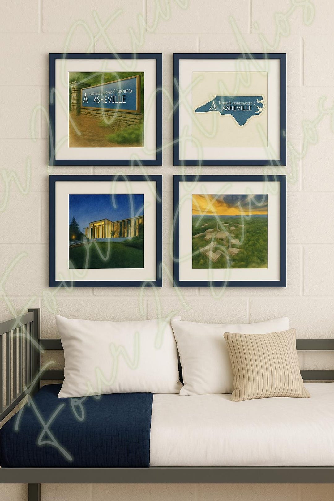 UNC Asheville Digital Art Print Set | 4 Watercolor-style 8x8 Jpgs ...