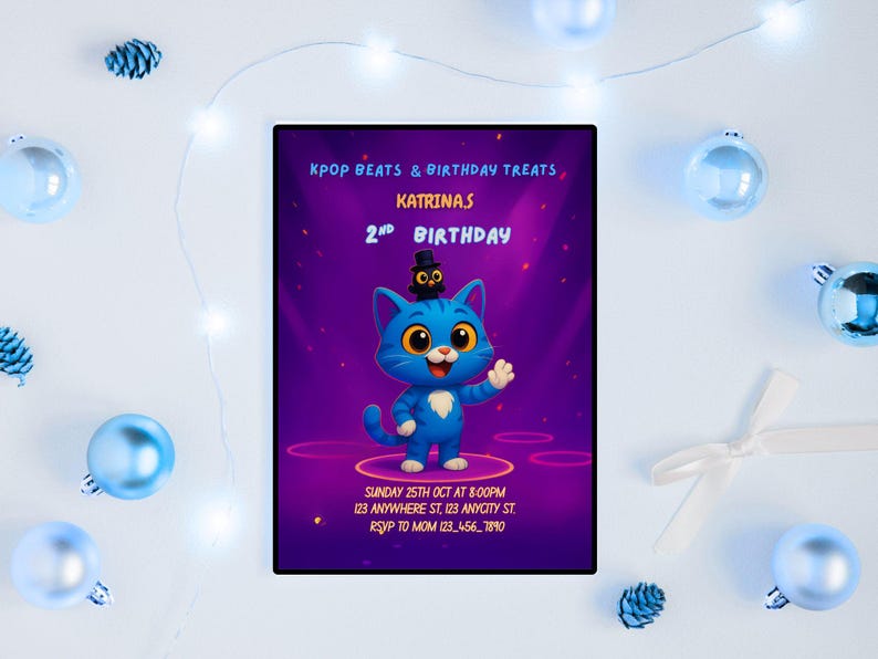 KPOP Demon Hunters Invitation,derpy the Tiger Inspired Birthday ...
