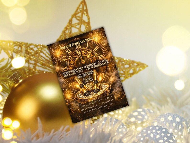 2026 New Year Party Invitation,editable New Years Eve Party Invitation ...