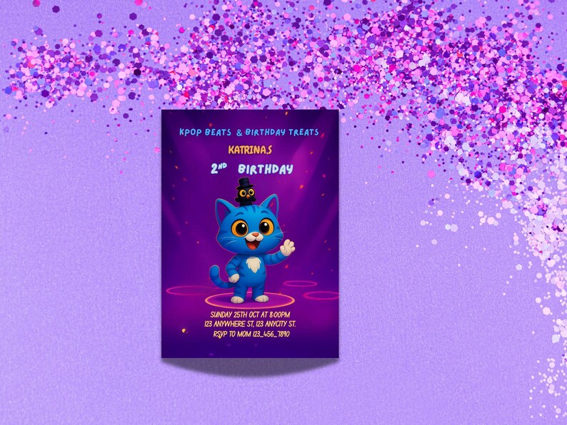 KPOP Demon Hunters Invitation,derpy the Tiger Inspired Birthday ...