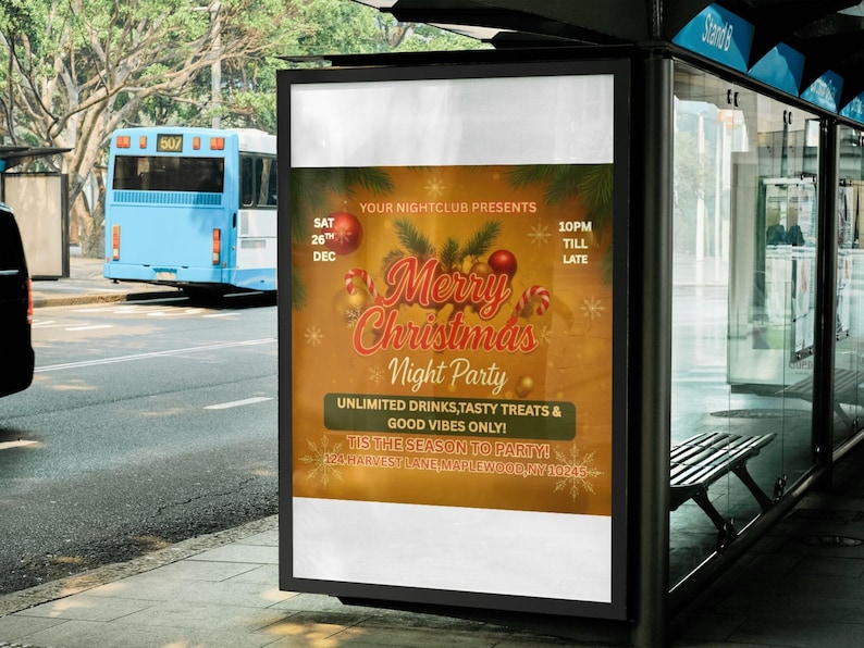 Christmas Club Flyer Template,editable Christmas Party Invitation Flyer ...