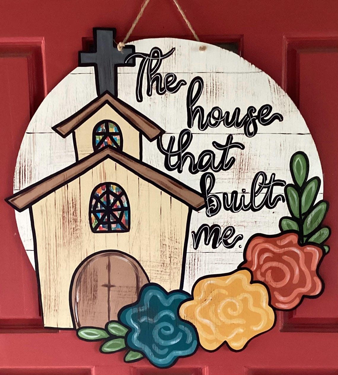 House That Built Me, Christian Door Hanger, Wreath - Etsy