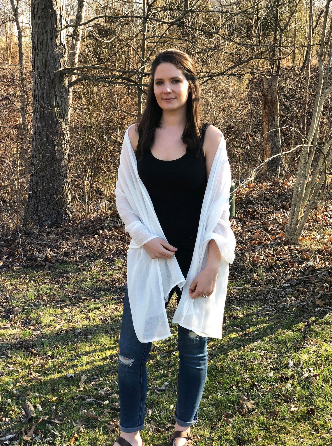 White Muslin Shawl Wrap Very Light Weight X/long 74 X 28 - Etsy