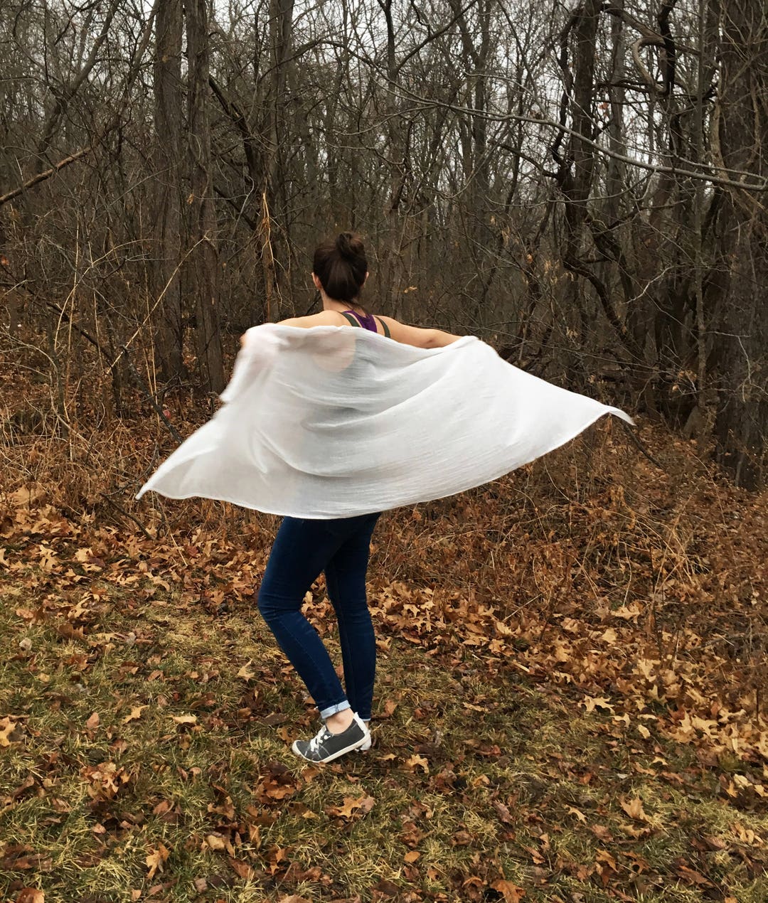 White Muslin Shawl Wrap Very Light Weight X/long 74 X 28 - Etsy