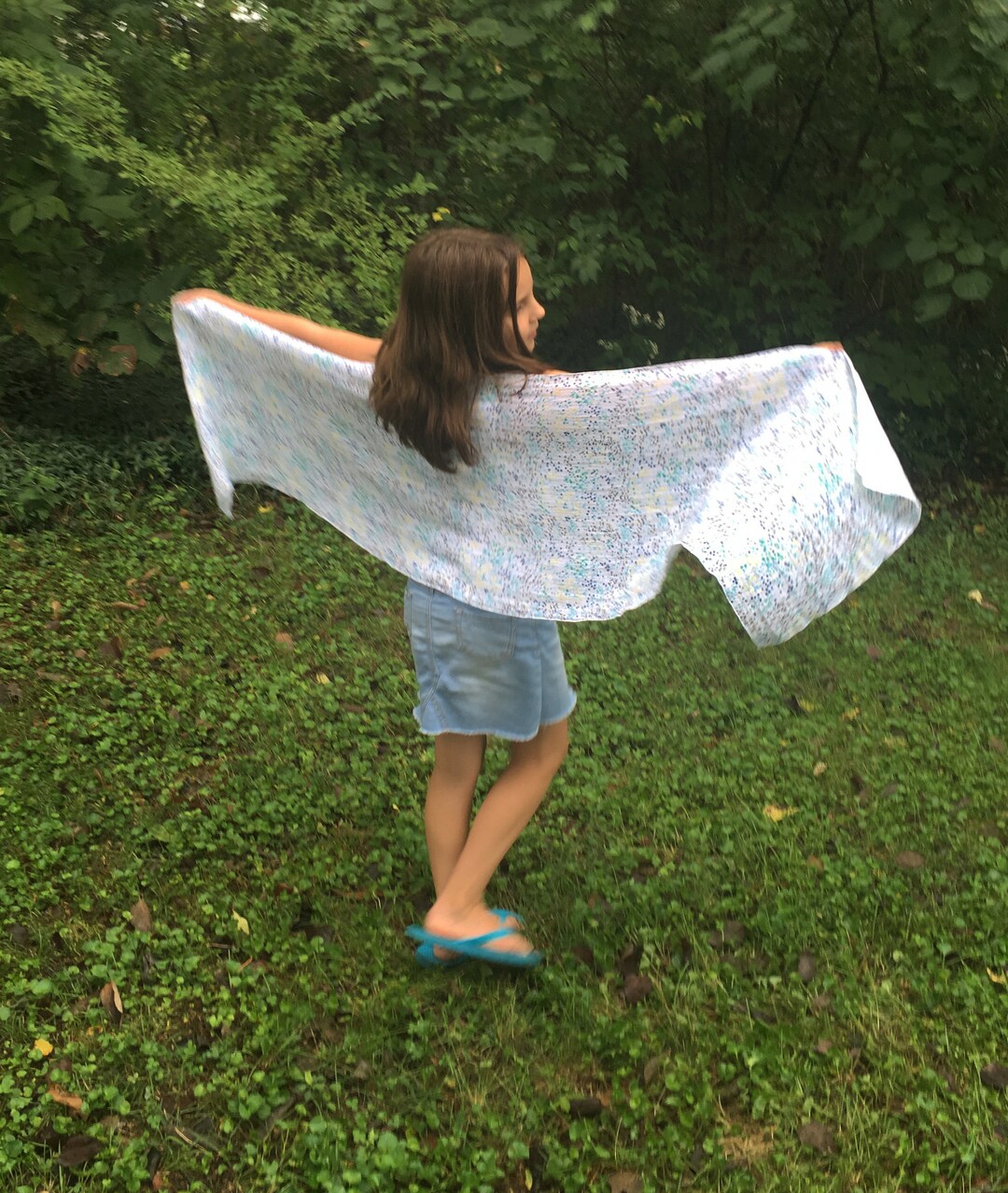 Double Muslin Dotted Shawl Child Size Big Girl White W/a - Etsy