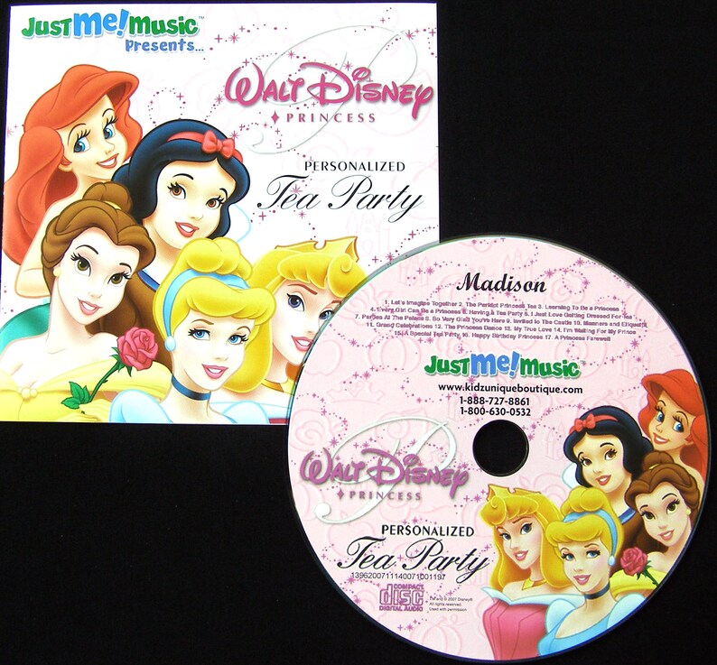 Personalized Disney Princess Tea Party CD Real Character | Etsy