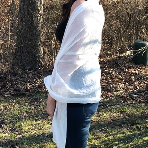 White Muslin Shawl Wrap Very Light Weight X/long 74 X 28 - Etsy