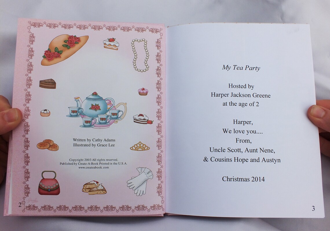 My Tea Party Personalized Book A Book All About Having A Tea | Etsy