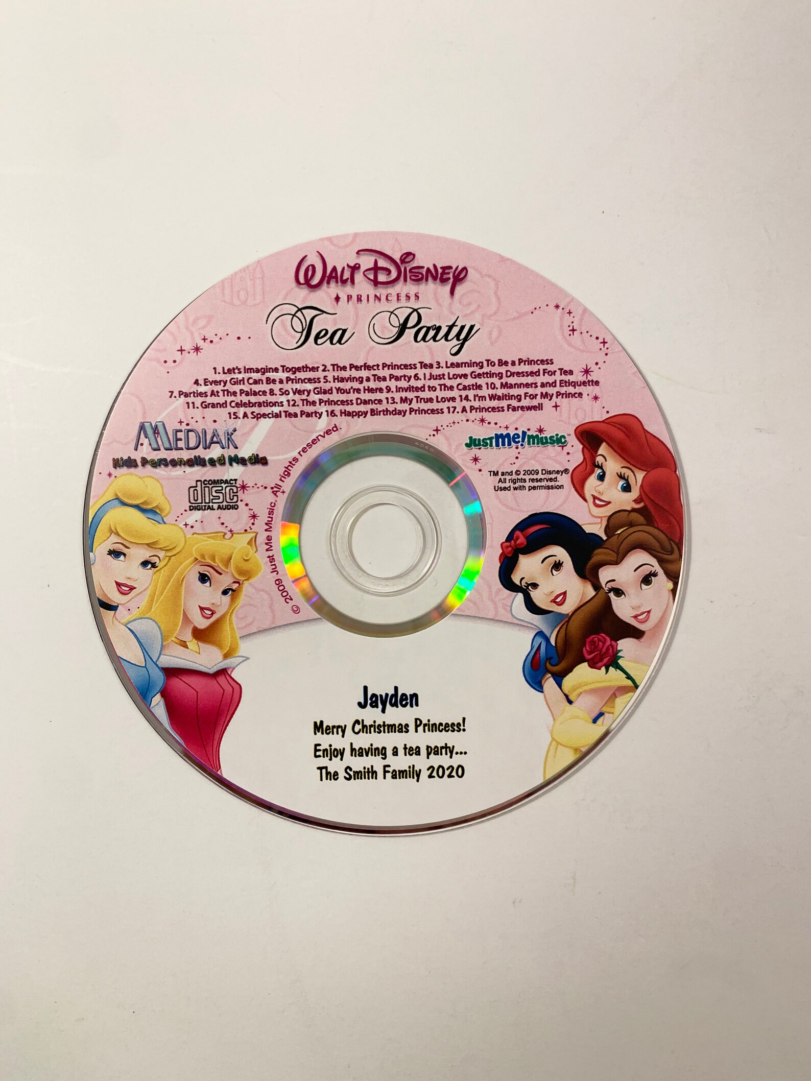 Personalized Disney Princess Tea Party CD Real Character - Etsy