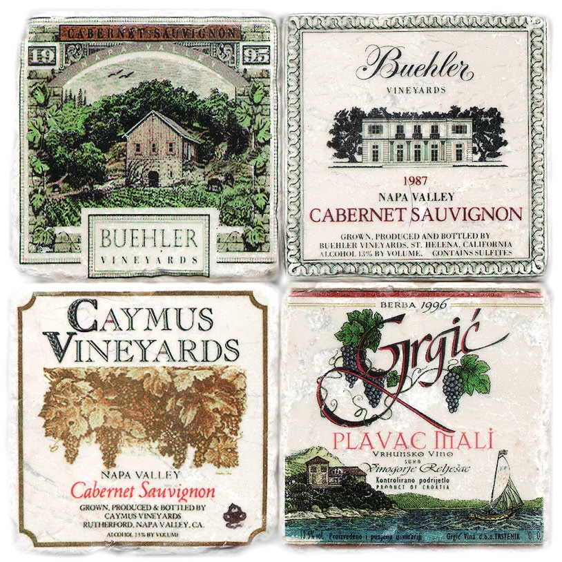 Stone Coasters, Vintage Wine Labels - Etsy