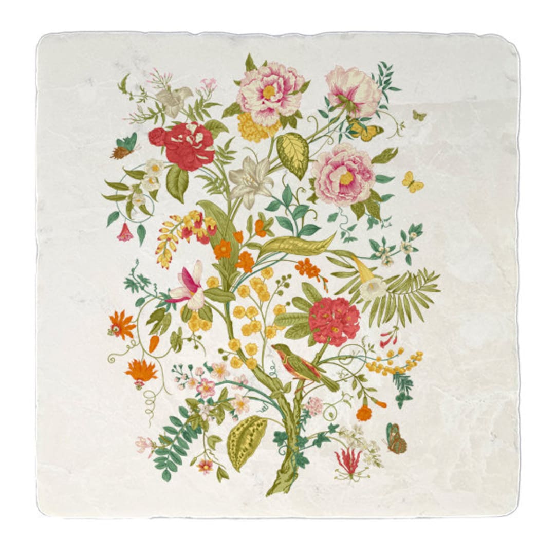 Blooming Tree Trivet, Marble Trivet, Stone Trivet, Floral Trivet - Etsy