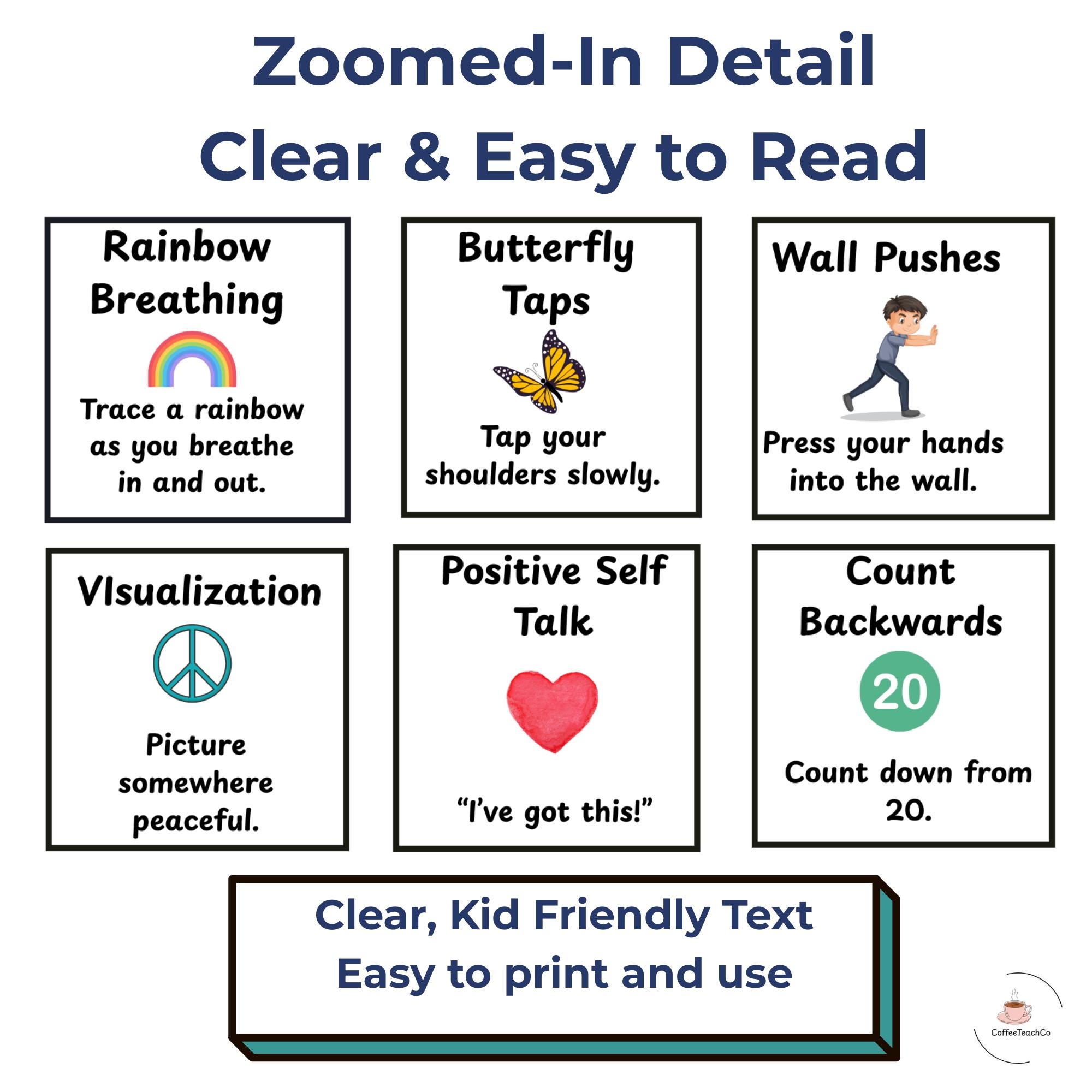 Calm Down Corner Printable – SEL Calming Strategy Choice Boards & Mini ...