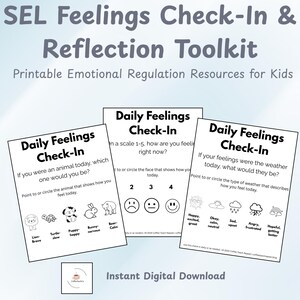 Printable Feelings Check-in Toolkit for Kids – SEL Emotion Charts ...