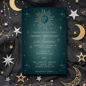Printable Celestial Fall/winter Invitation – Custom Celestial Design ...