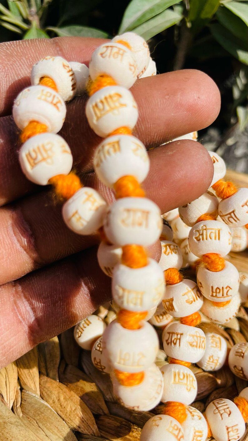 Rudraksha Tulsi Mala With Gopi Chandan Tilak Stamp - Sitaram Prayer ...