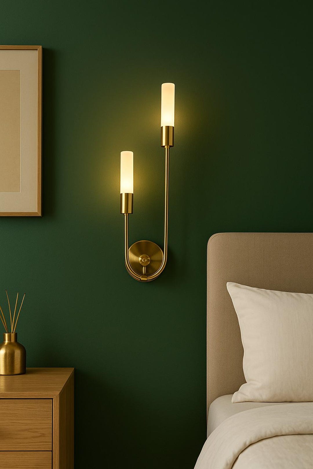 Handcrafted Brass Wall Sconce: Mid-century Modern Lighting - Etsy