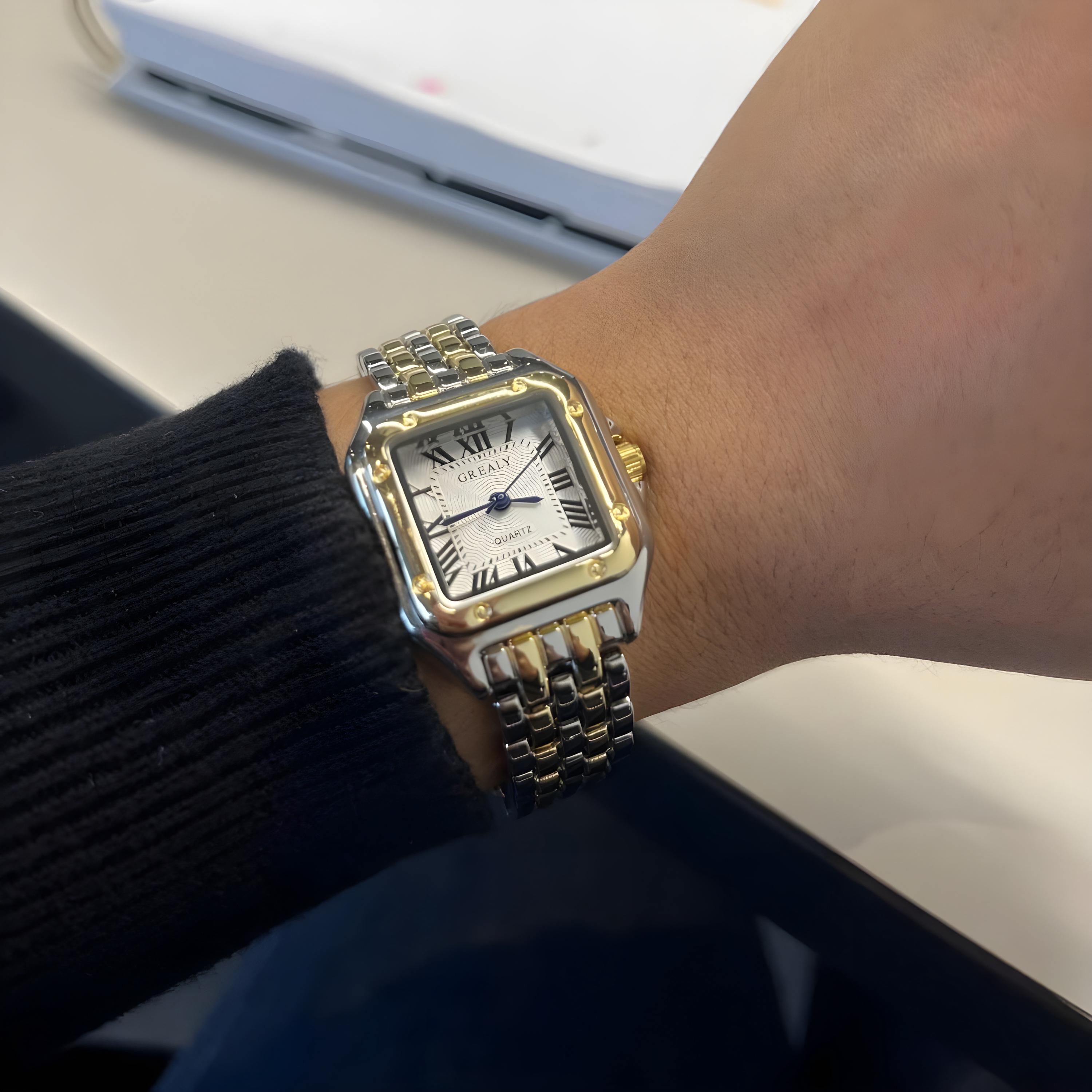 Old Money Vintage Inspired Stainless Steel Straps Square Shape Simple ...
