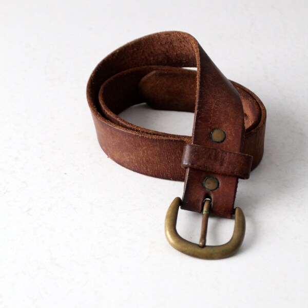 Vintage Leather Belt - Etsy