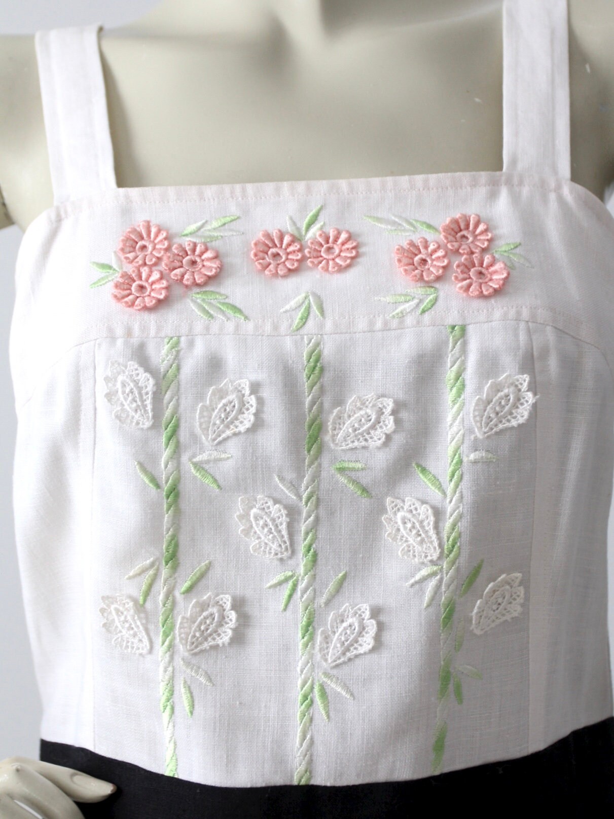 1980s Linen Sundress Vintage Black and White Pencil Dress - Etsy