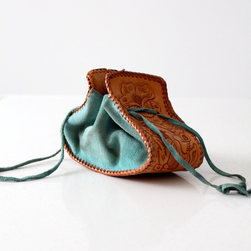 Leather Drawstring Pouch - Etsy
