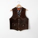1970s Leather Biker Vest, Vintage Brown Suede Rocker Vest - Etsy