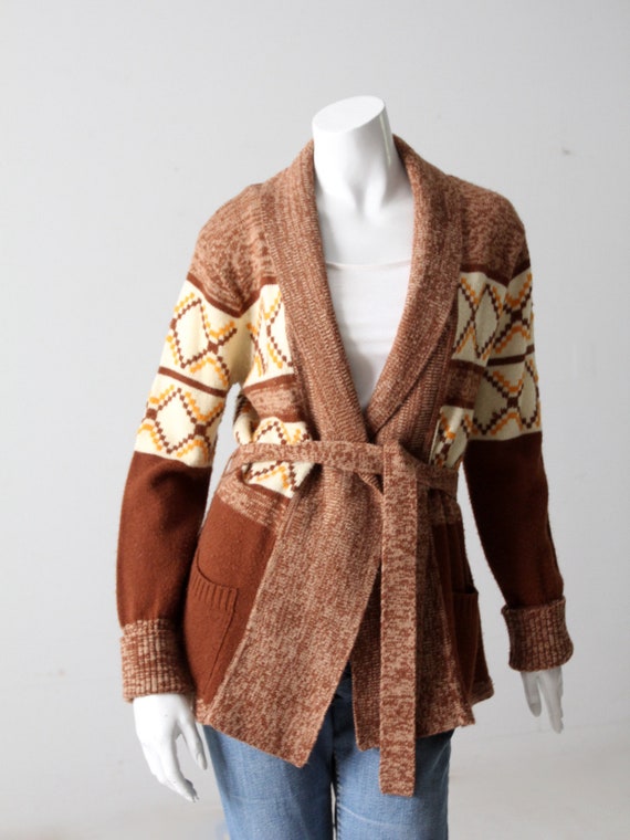 vintage 70s hippie cardigan wrap sweater - Gem
