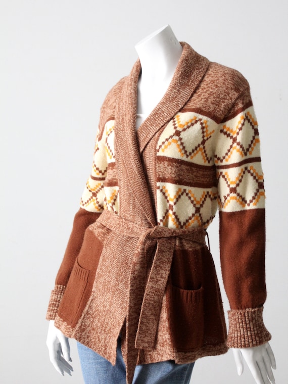 vintage 70s hippie cardigan wrap sweater - Gem