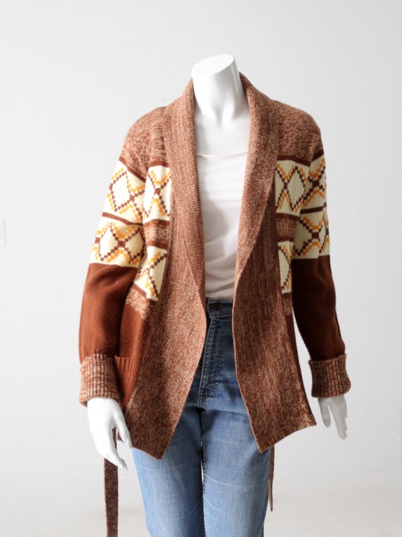 vintage 70s hippie cardigan wrap sweater - Gem