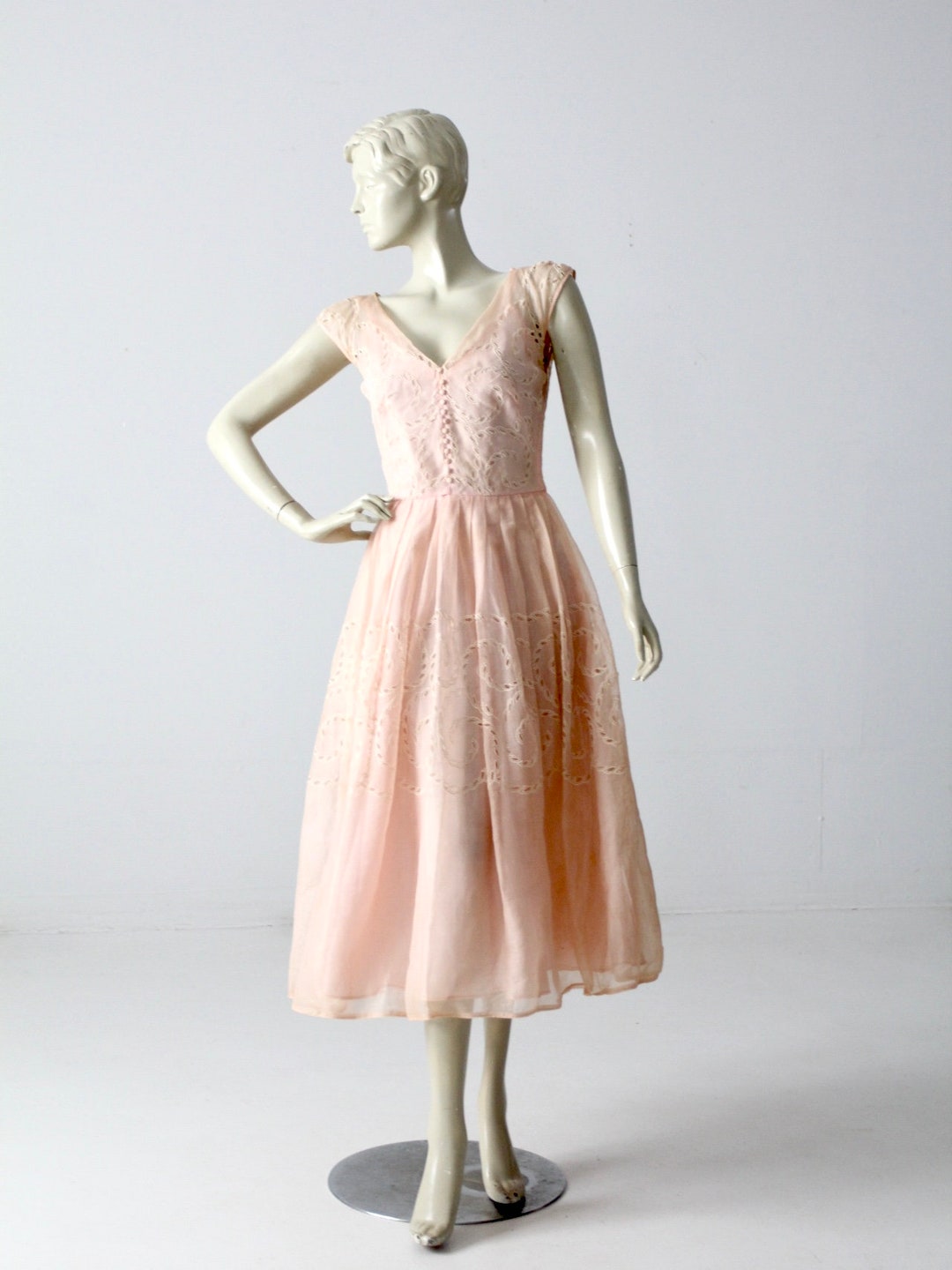 Vintage 50s Pink Tea Dress by Filco - Etsy