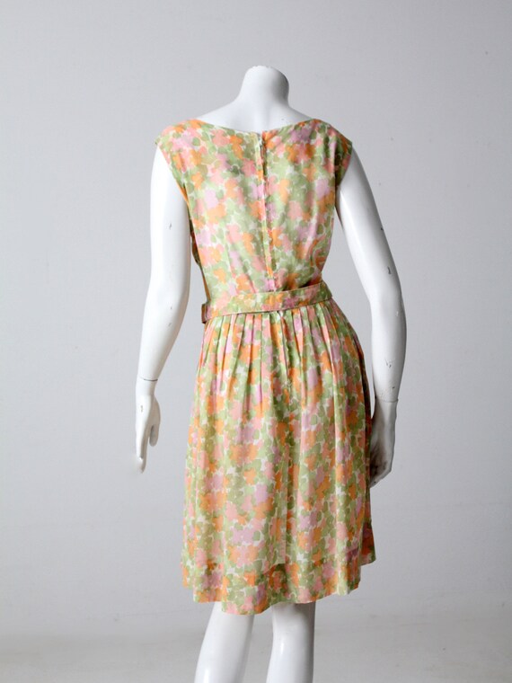 1960s floral sun dress with belt - Gem