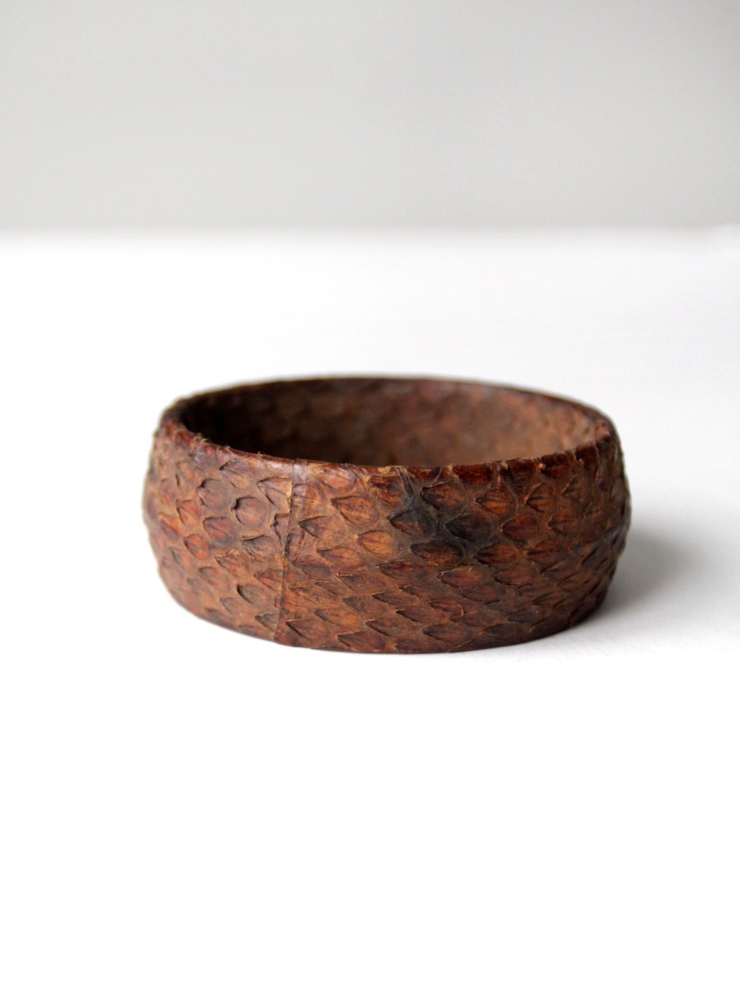 Vintage Snakeskin Bangle, Chunky Stacking Bracelet - Etsy