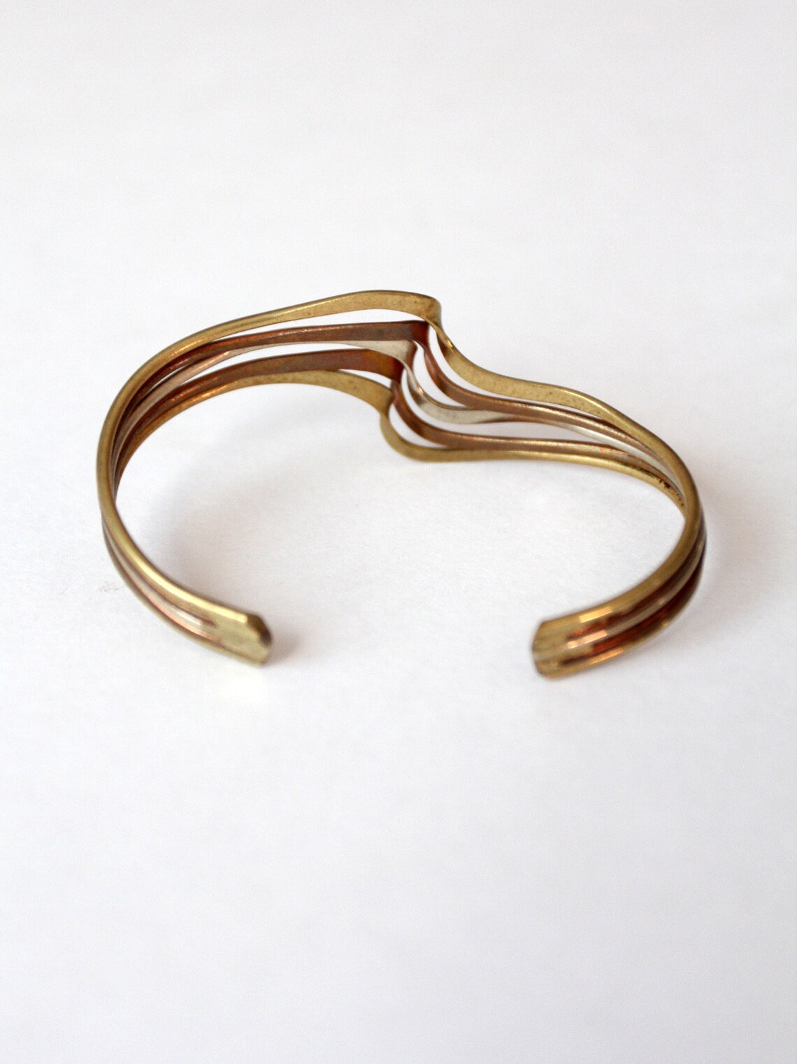 Vintage Mixed Metal Brass Cuff Bracelet - Etsy