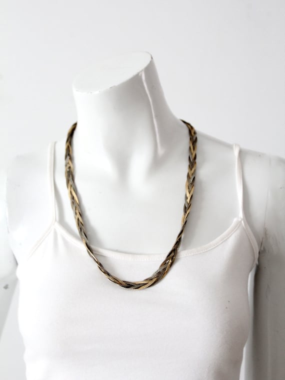 Vintage braided chain necklace - Gem