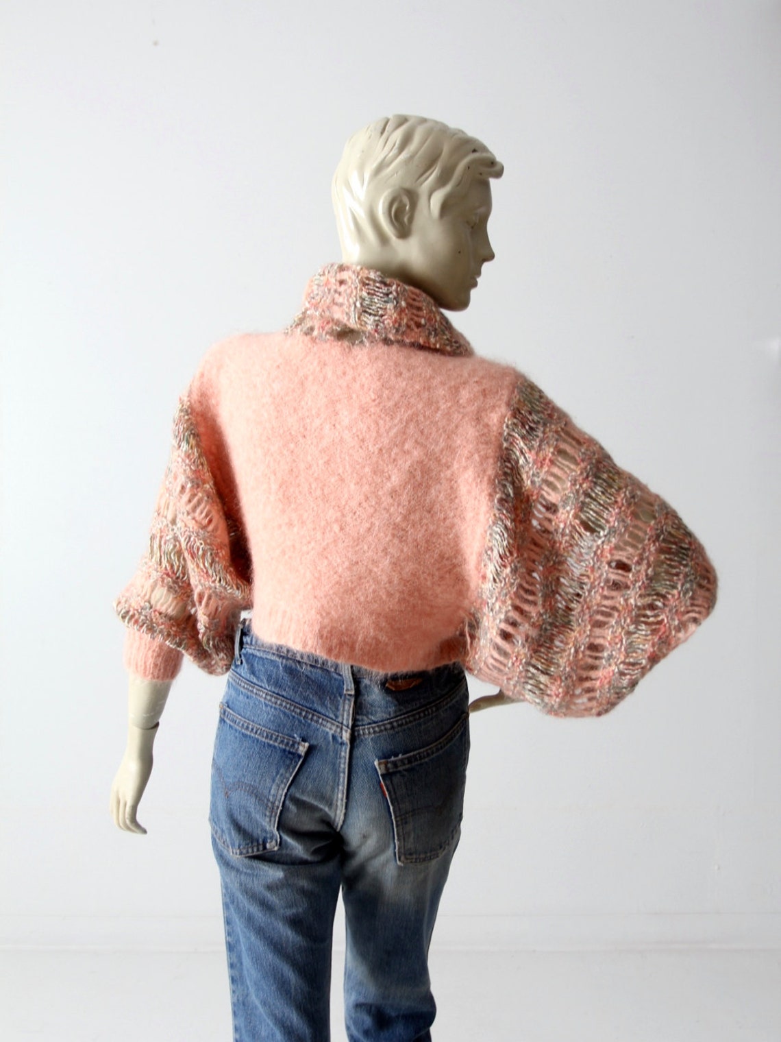 Vintage Big Sleeve Cropped Sweater - Etsy