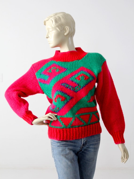 Geometric Knit Pink Sweater Gem