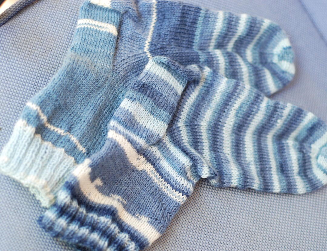 Wool Sock Yarn, Jean, Blue Shades, White, Sale, Fingering Weight, 100 G ...