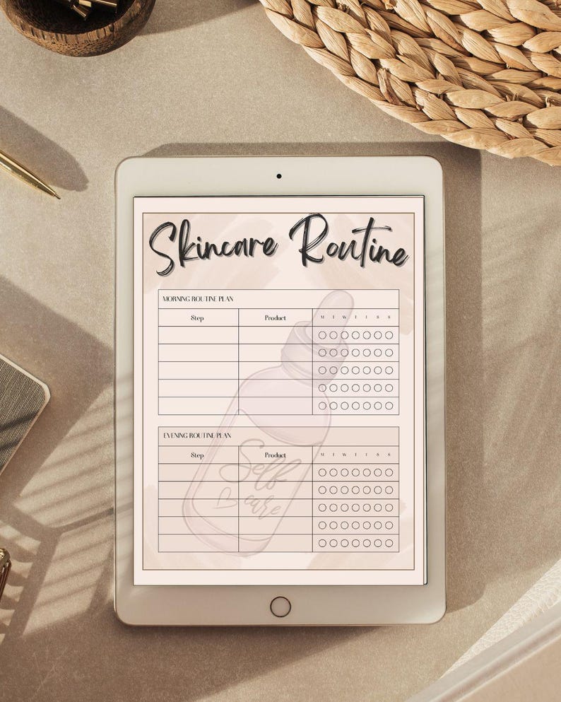 Skincare Planner Printable | Daily Routine Tracker | Self-care Journal ...