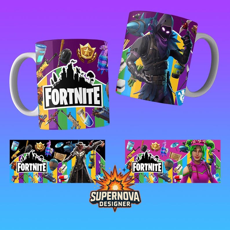 Fort Gaming Sublimation Mug Pack With 12 Designs in 300 DPI PNG Format ...
