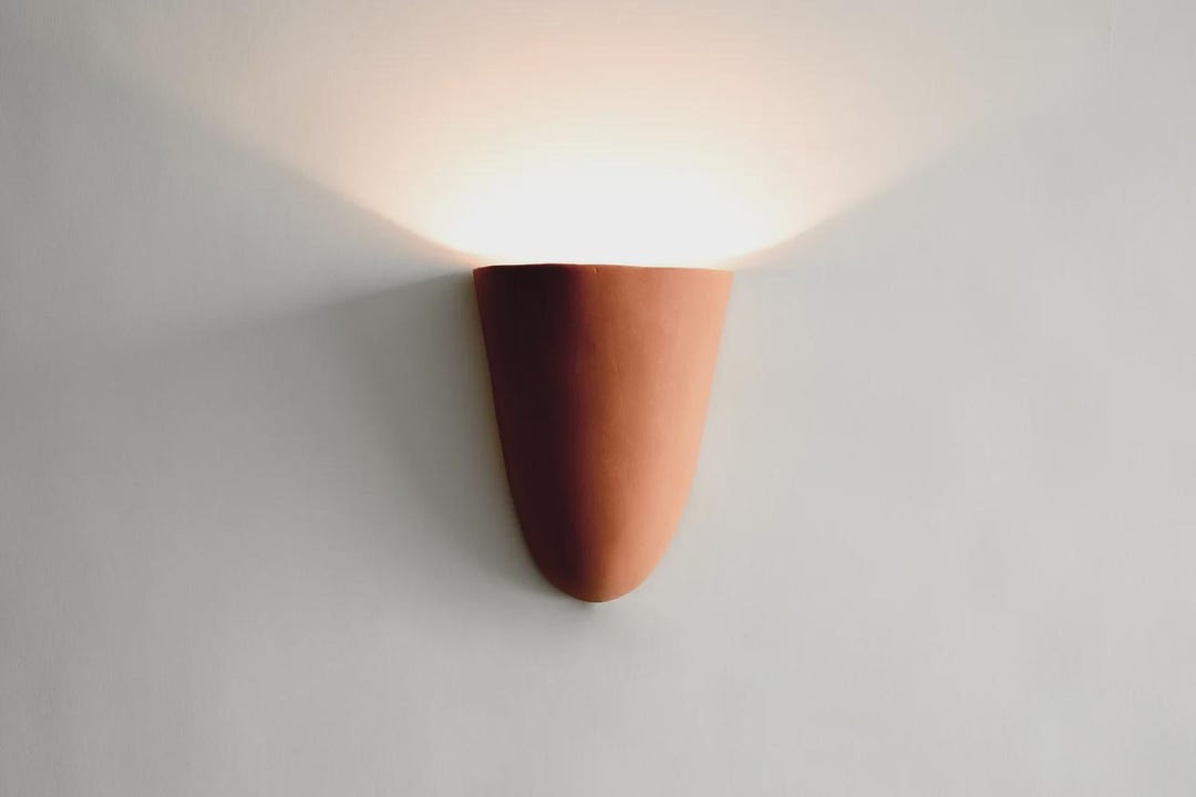 Handmade Terracotta Wall Sconce – Rustic Boho Clay Wall Lamp - Etsy